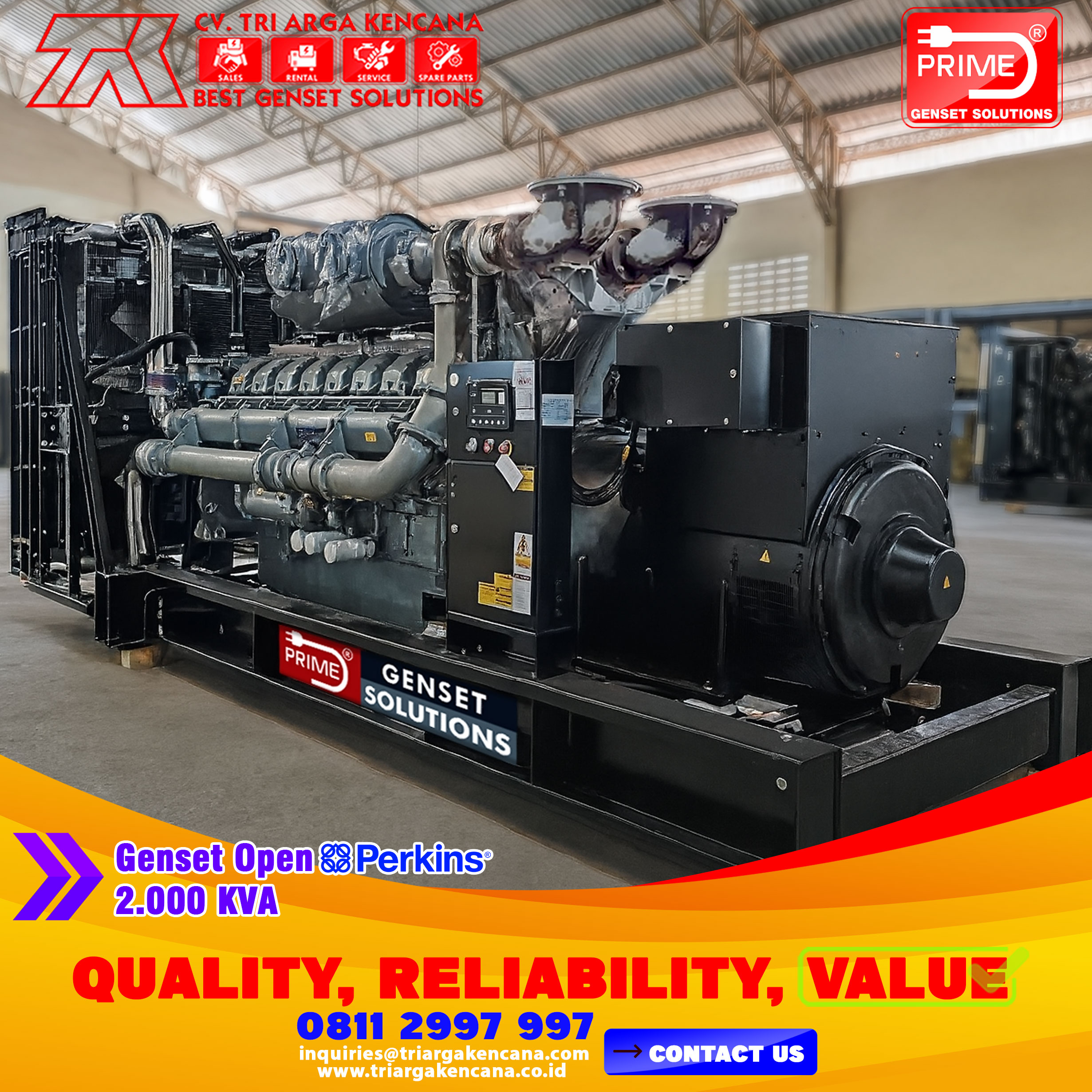Ready Stock Genset Open Perkins 2.000 kVA | Distributor Terpercaya ...