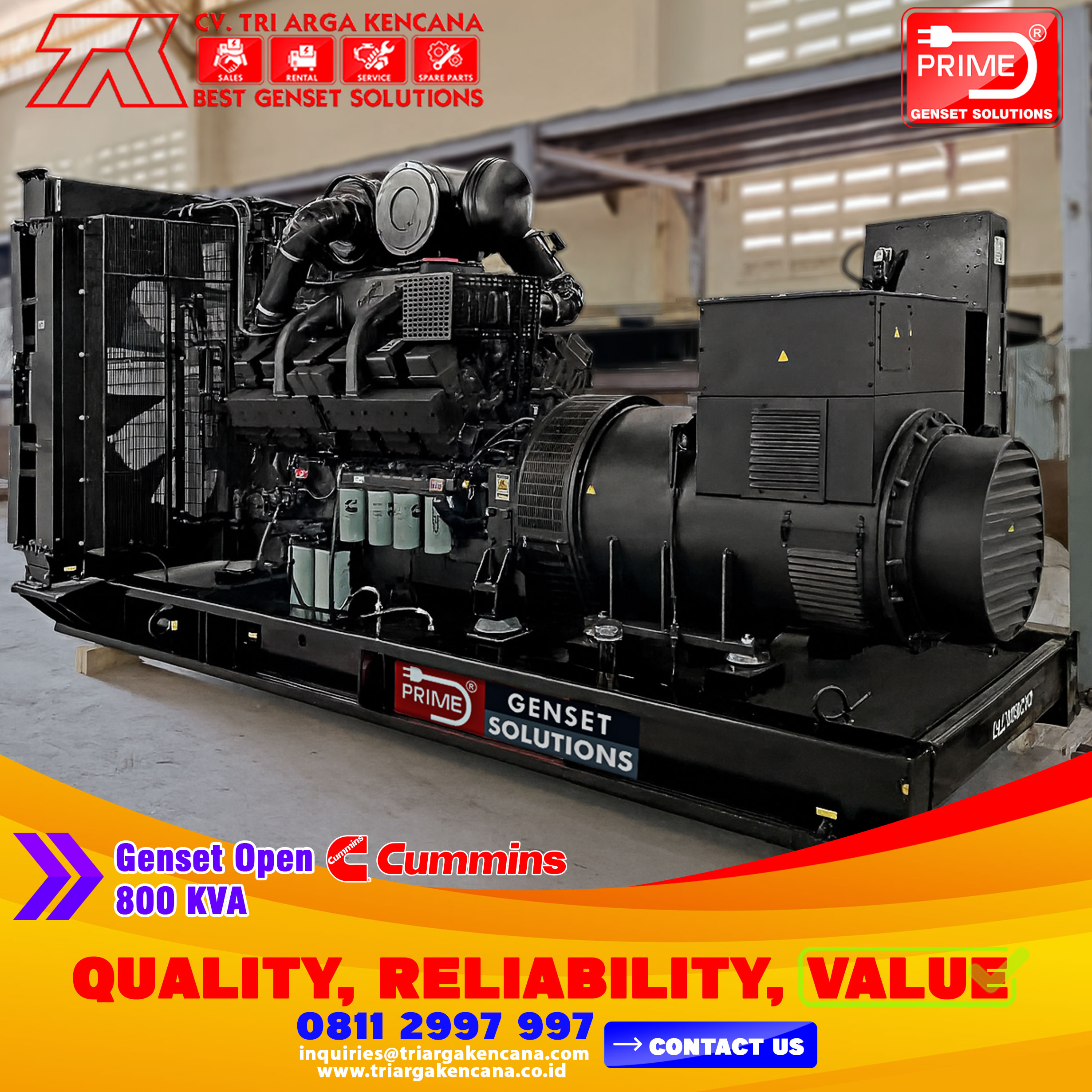 Ready Stock Genset Open Cummins 800 kVA | Distributor Terpercaya ...